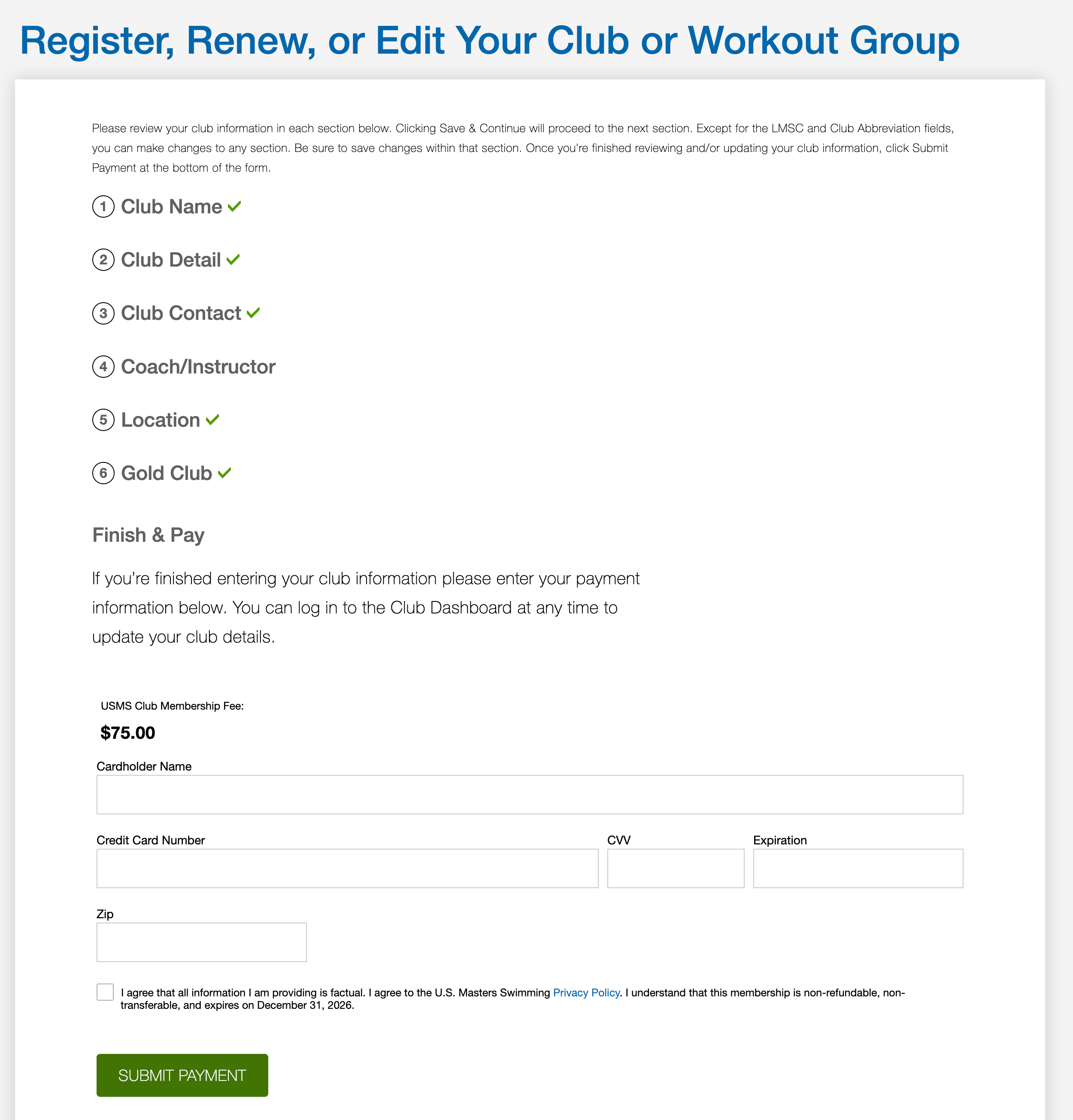How to Register a USMS Club | U.S. Masters Swimming